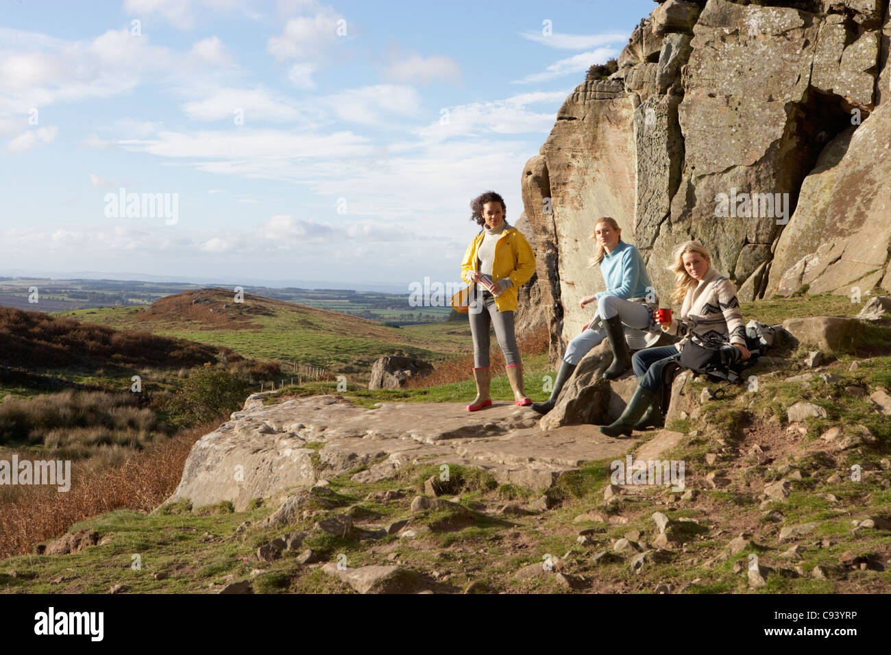 Young women on country walk Stock Photo - Alamy