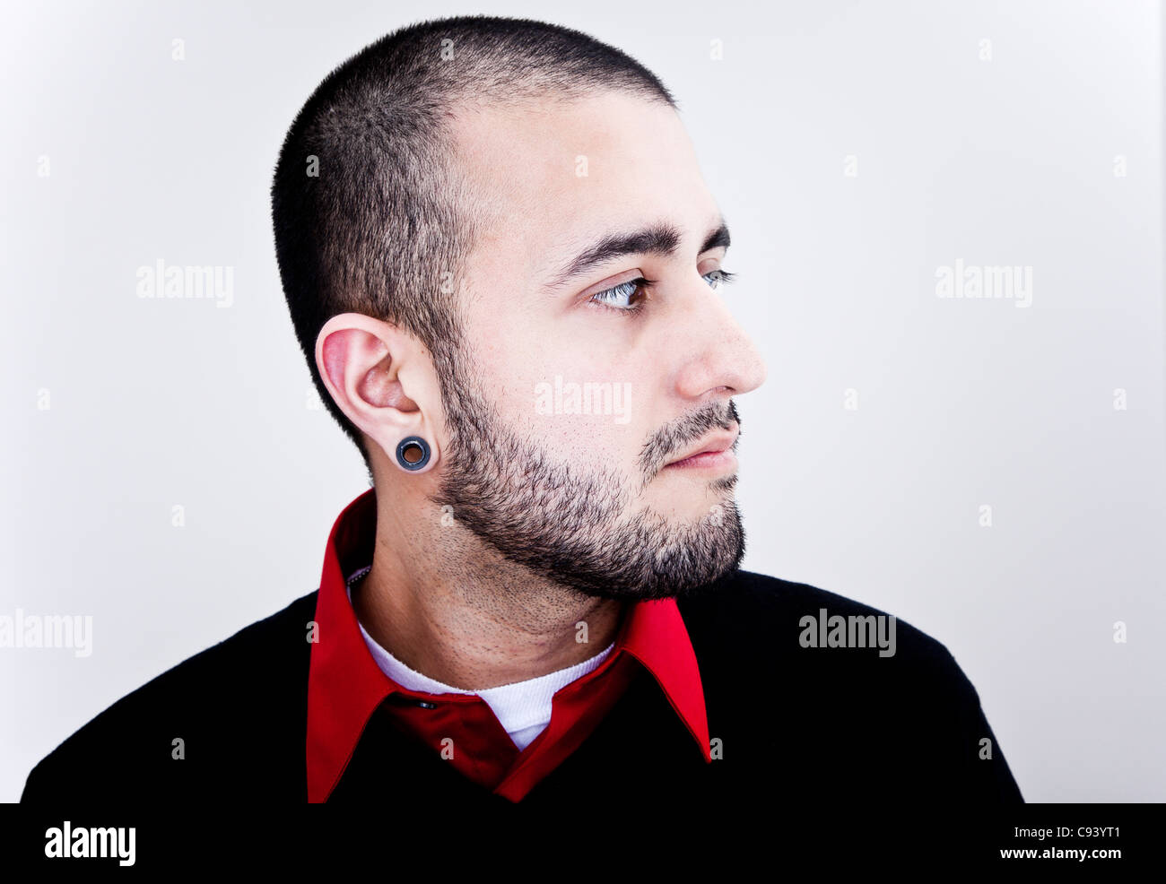 Side profile of ear dark hi-res stock photography and images - Alamy