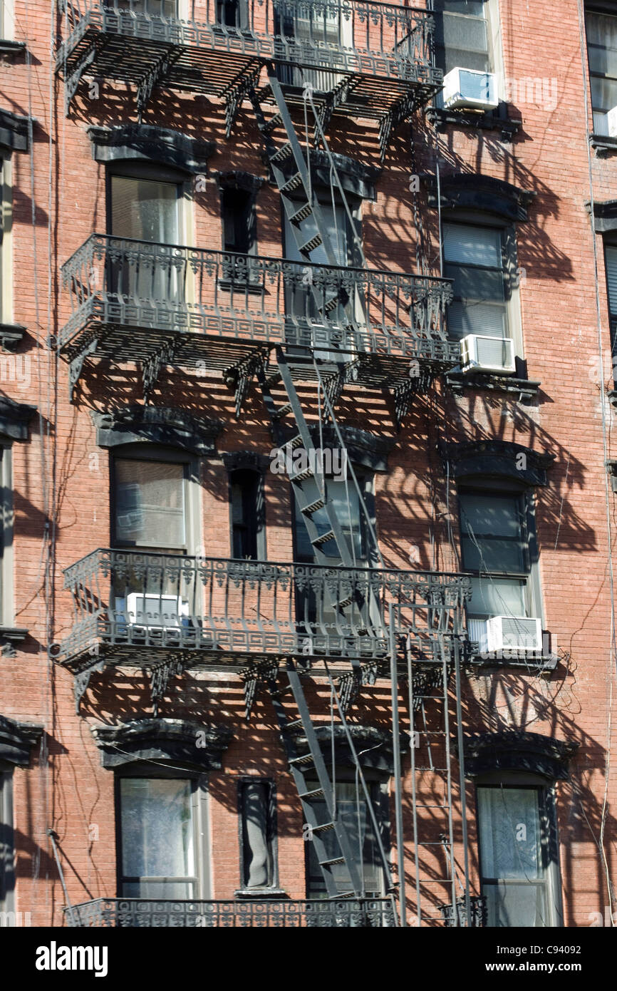 The Fire Escape Stairs on the outside of the skyscraper Homes in New ...
