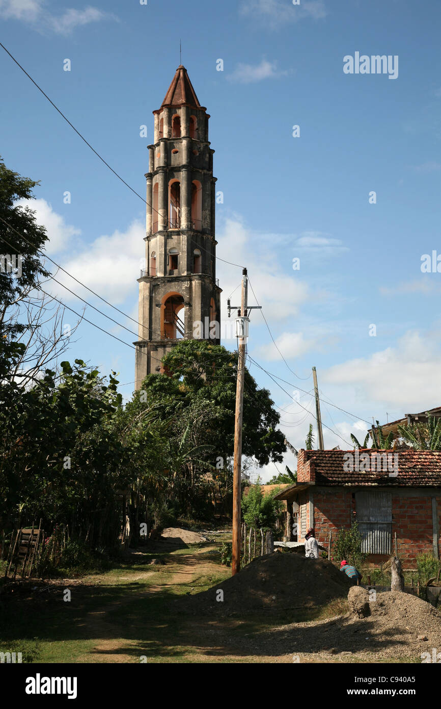 Watch tower at Manaca Iznaga estate in the Valley de los Ingenios near ...