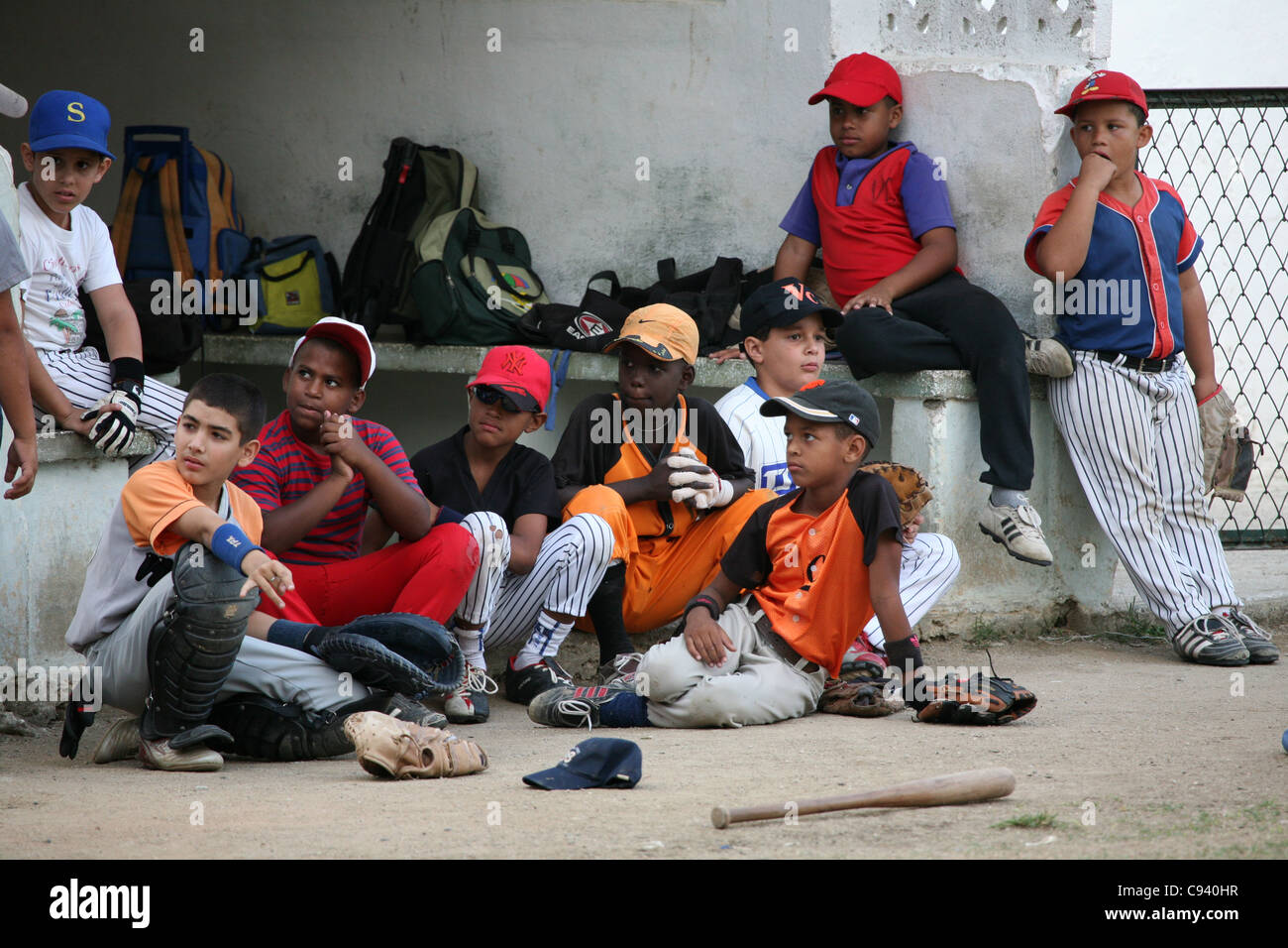 Children baseball school in Santa Clara, Cuba Stock Photo - Alamy