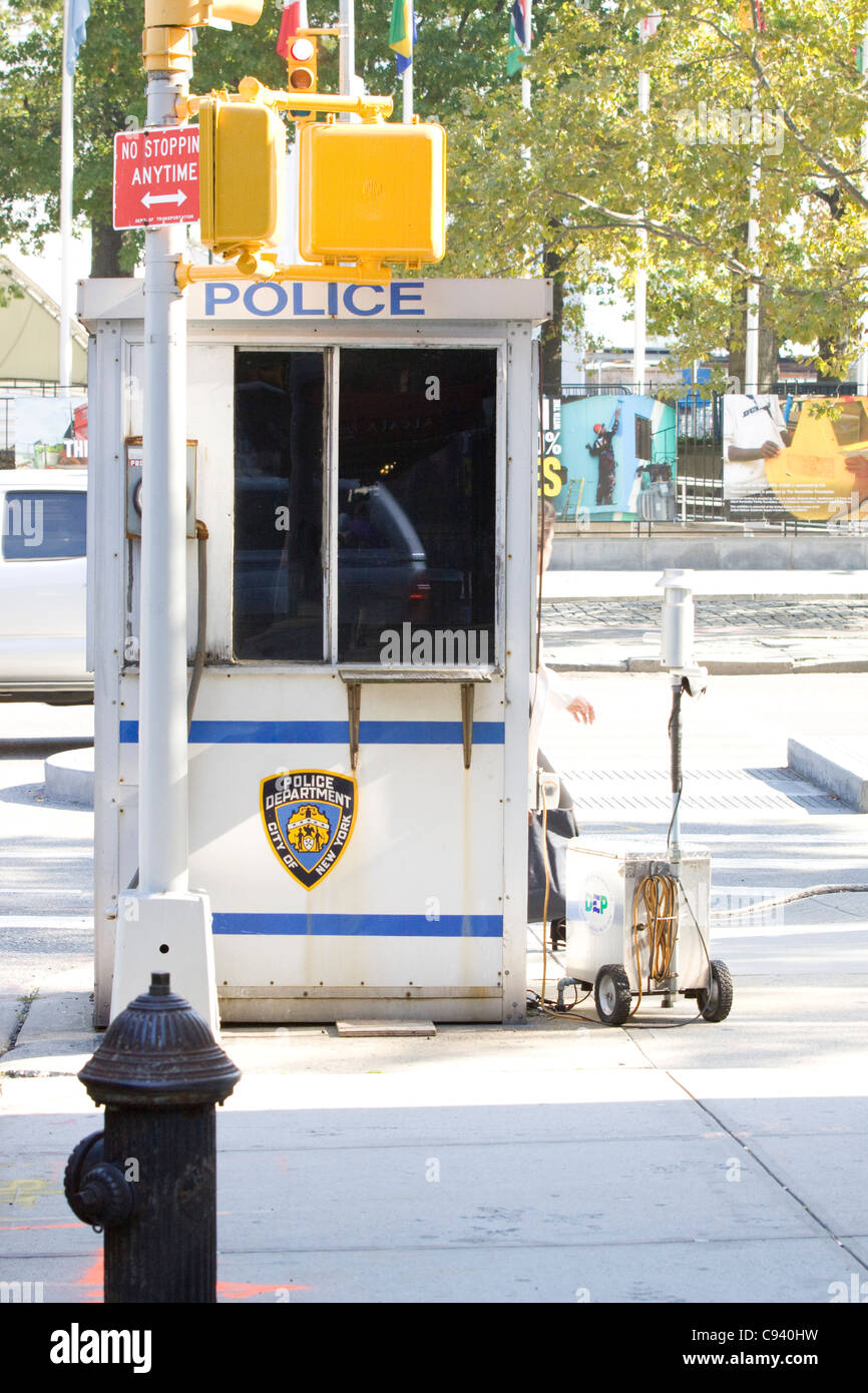 NYPD New York Police Department outside the United Nations building in ...