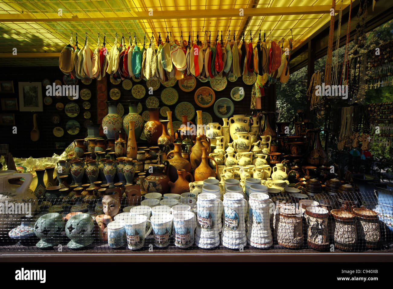 GIFT STALL AT MASSANDRA PALACE YALTA CRIMEA UKRAINE 27 September 2011 ...