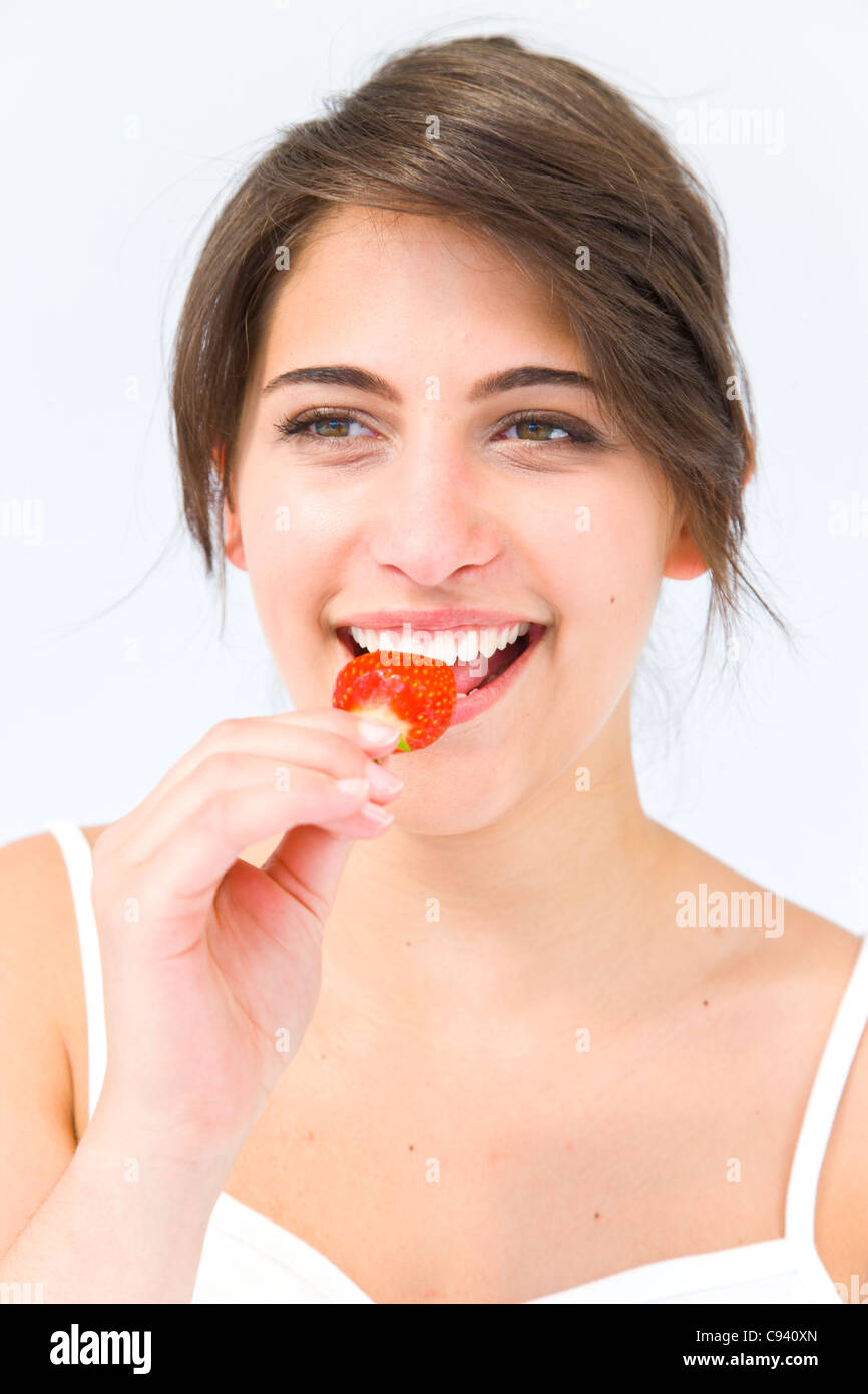 Woman Mouth Eating Strawberry High Resolution Stock Photography and ...