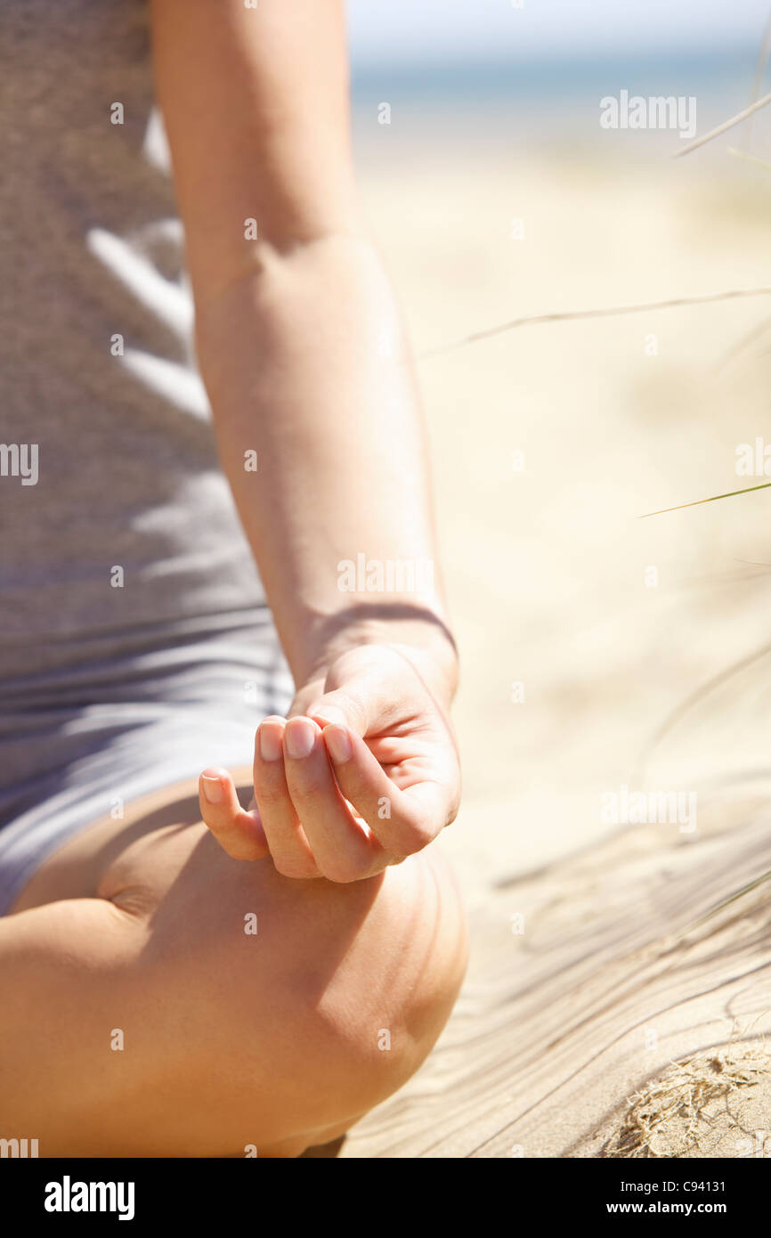 Hand resting on knee in hi-res stock photography and images - Alamy