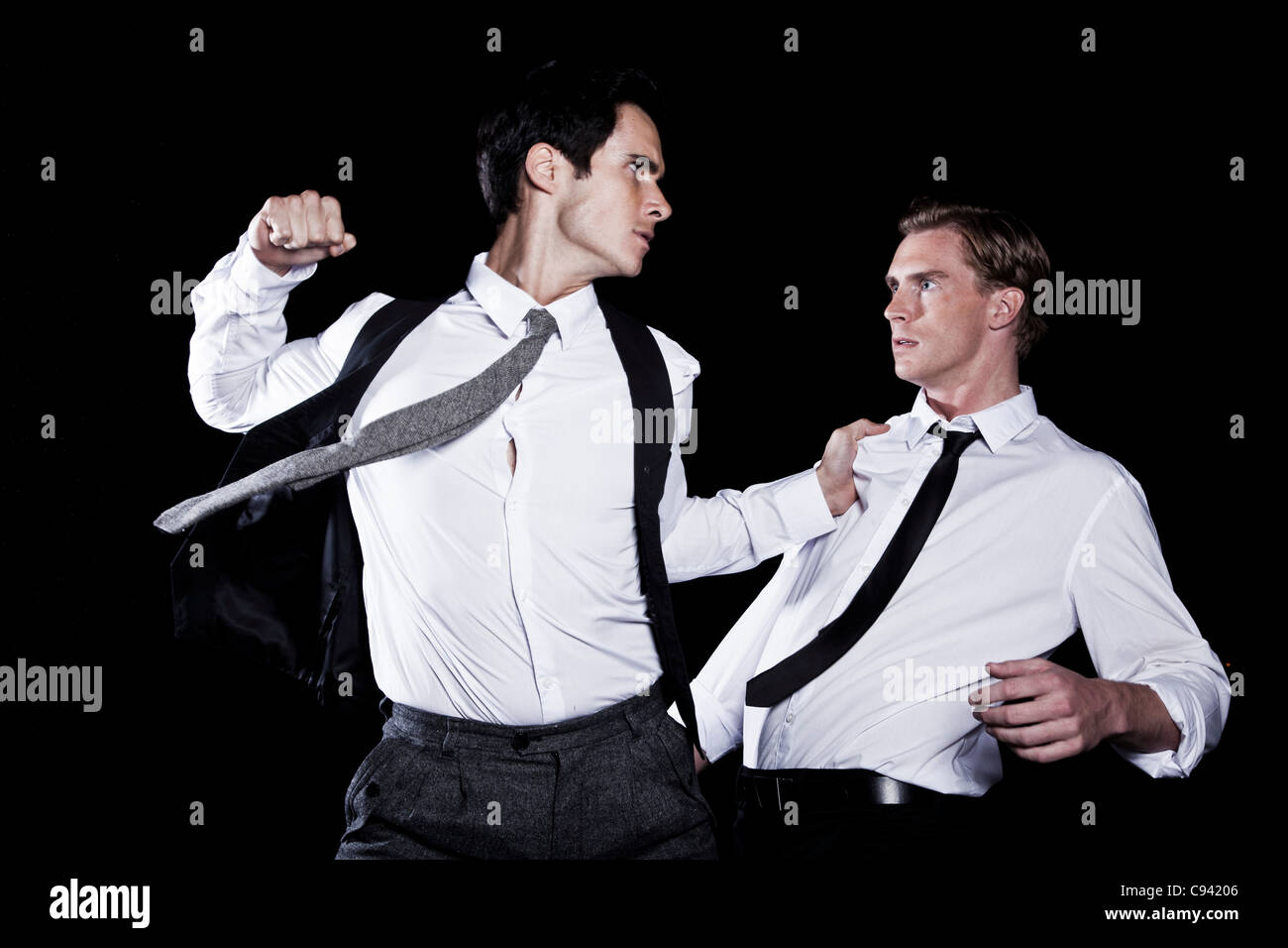 Two Businessmen Fighting Stock Photo - Alamy