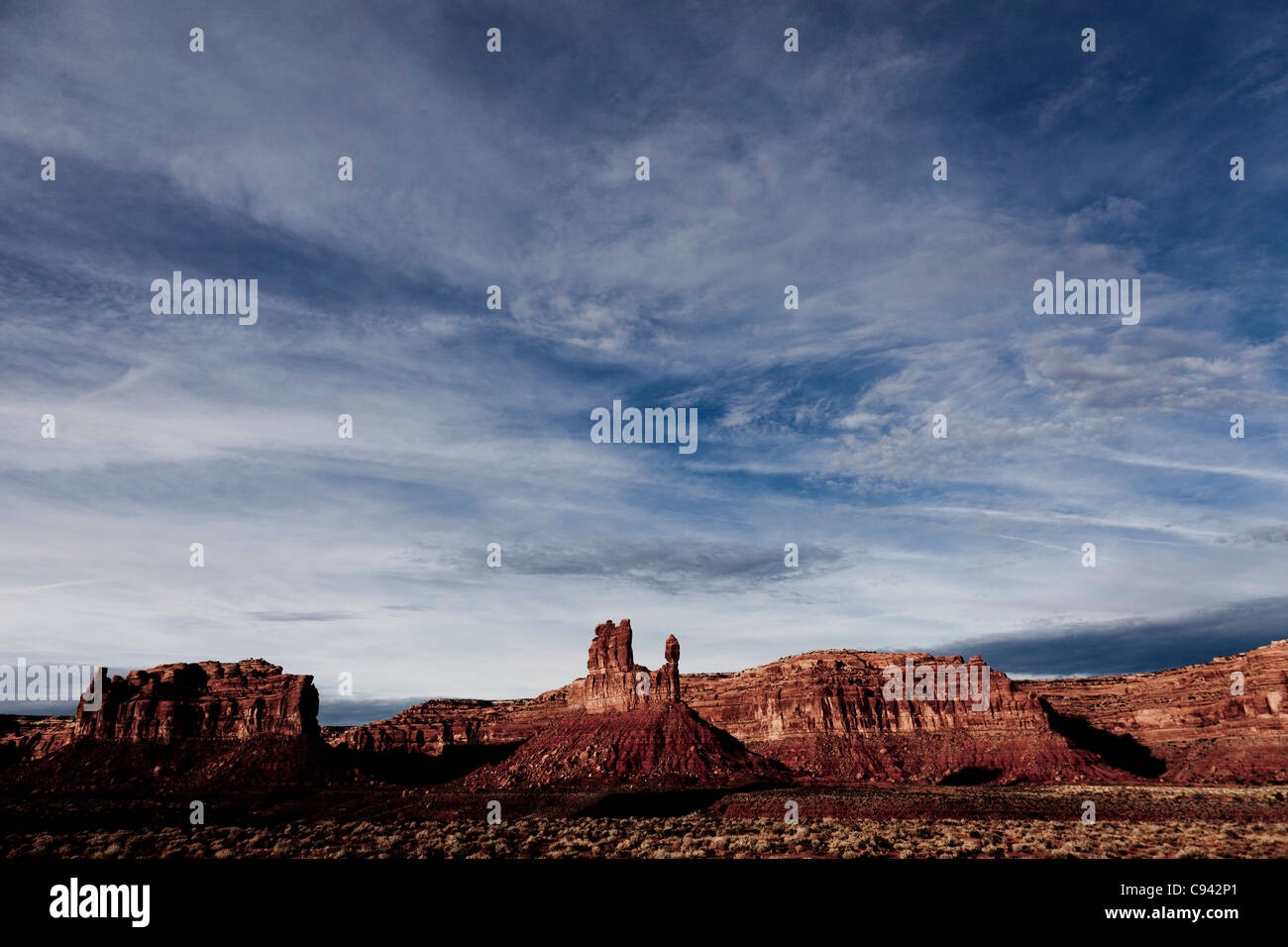 Sandstone Formations and Cloudy Blue Sky Stock Photo - Alamy