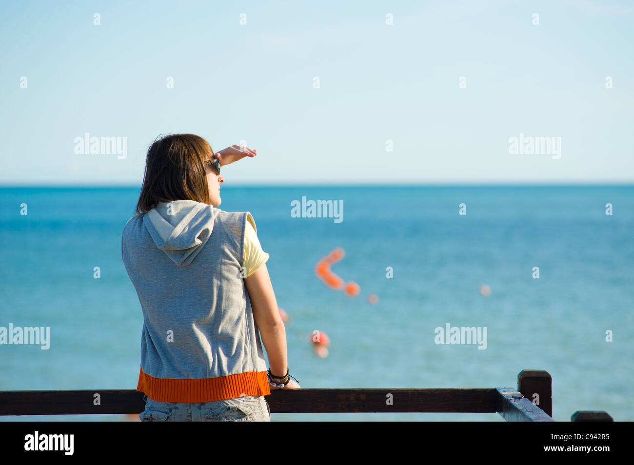 Teen looking out towards the horizon, a future concept Stock Photo - Alamy