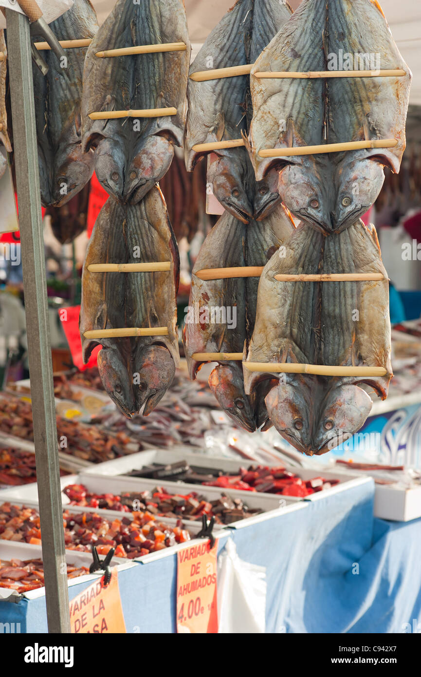 Stall with a big variety of salt-cured fish Stock Photo - Alamy
