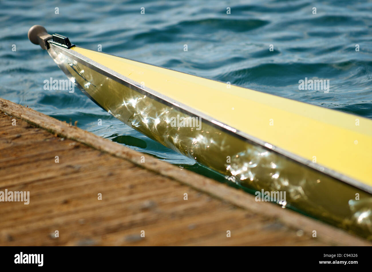 Detail of a scull rowboat and a dock Stock Photo - Alamy