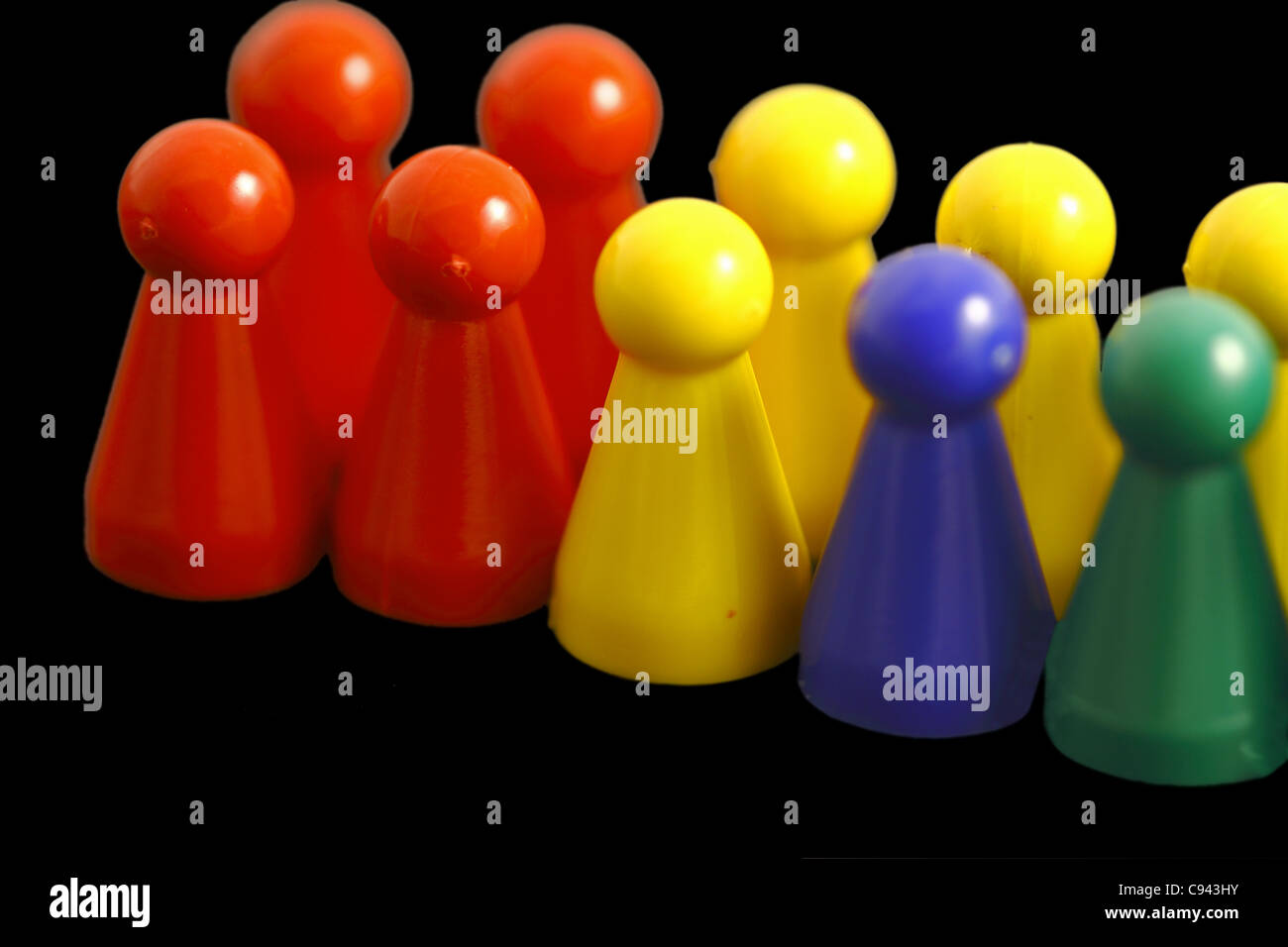 game pieces isolated on black Stock Photo - Alamy