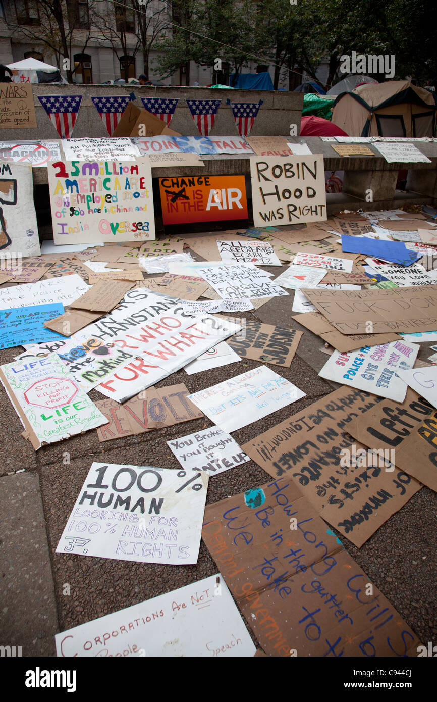 Occupy Wall Street Signs Stock Photo - Alamy