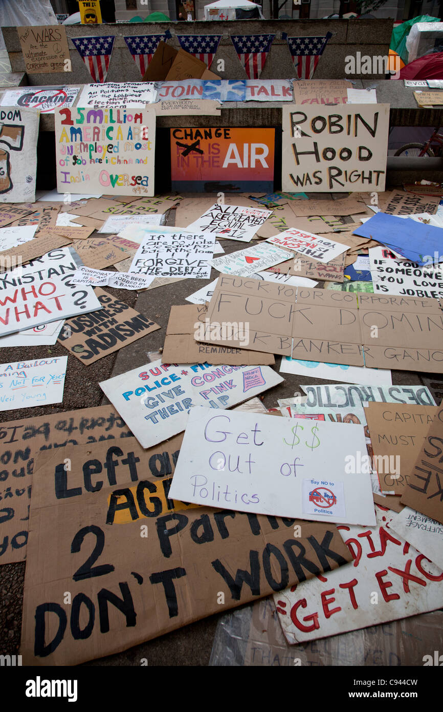 Occupy Wall Street Signs Stock Photo - Alamy
