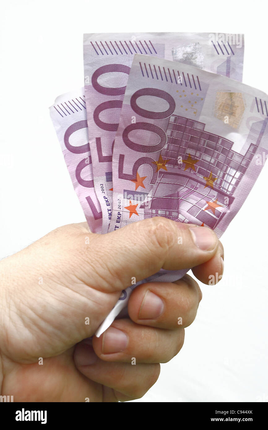 hand with money euro Stock Photo - Alamy
