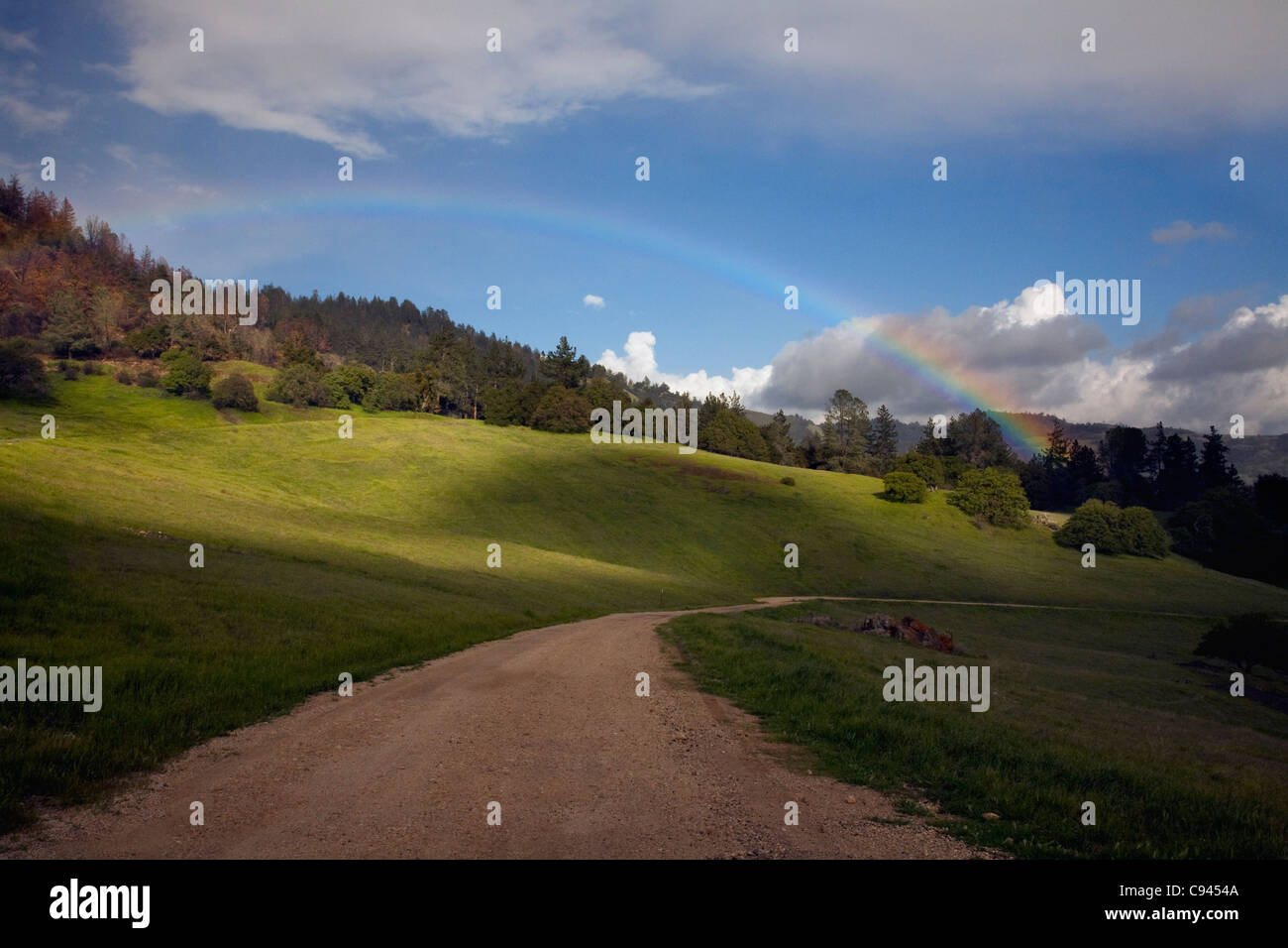 CALIFORNIA - Rainbow on Mount Figueroa in the Los Padres National ...