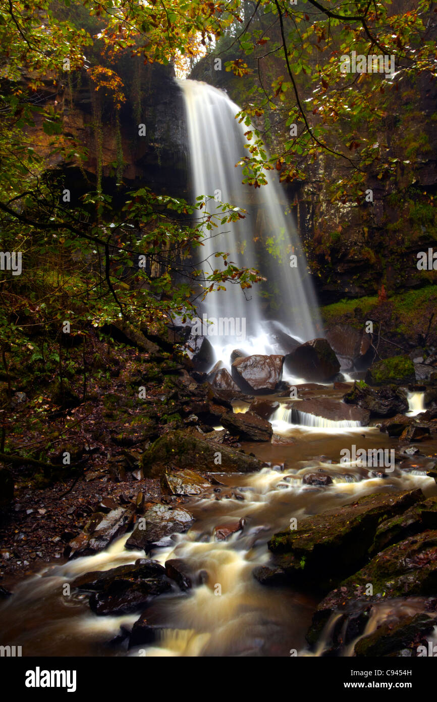 Melincourt Waterfall, Resolven, Neath Valley, Wales Stock Photo - Alamy