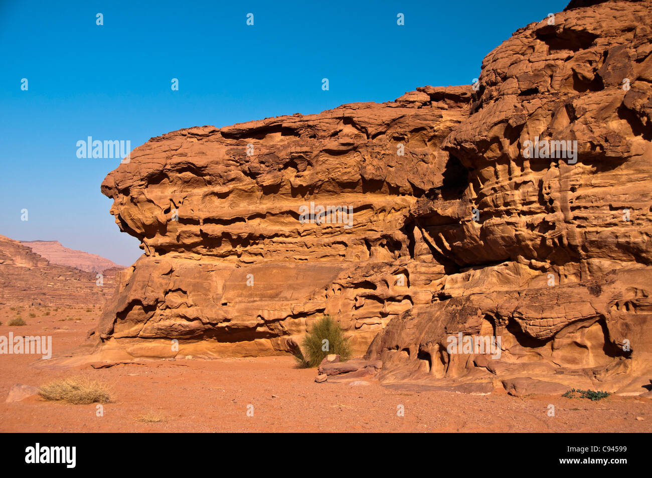 Wadi Rum rock formation Stock Photo - Alamy
