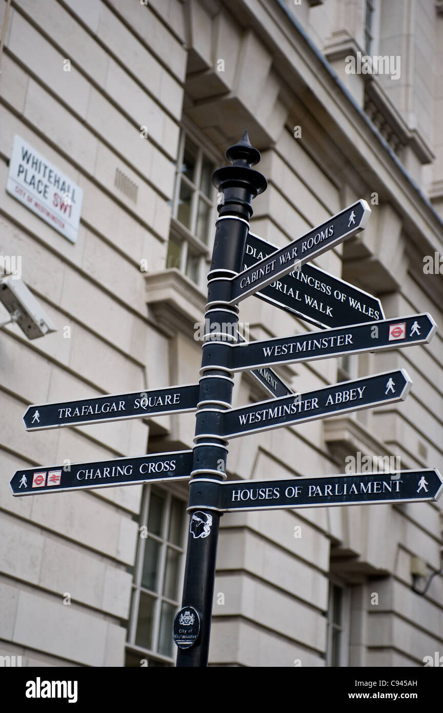A signpost in London Stock Photo - Alamy