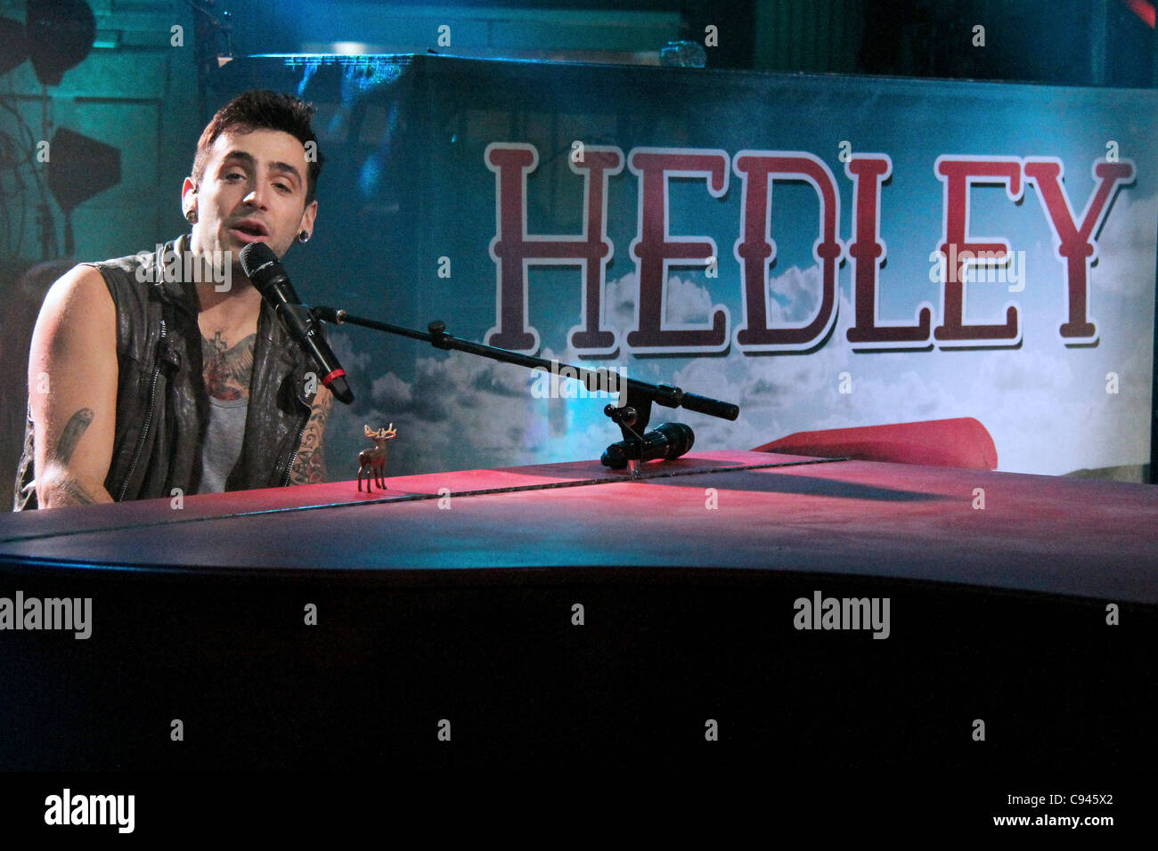 Canadian pop rock band "Hedley" at a special appearance on Much Music's ...