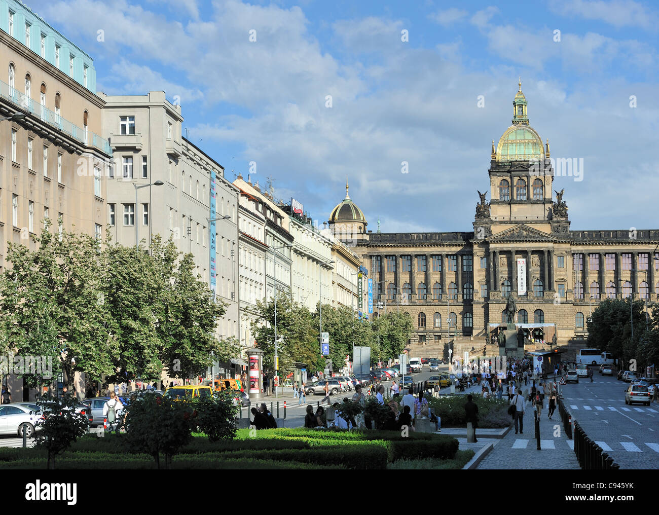 Wenceslas Square Nove Mesto Prague Czech Republic Narodni Muzeum ...