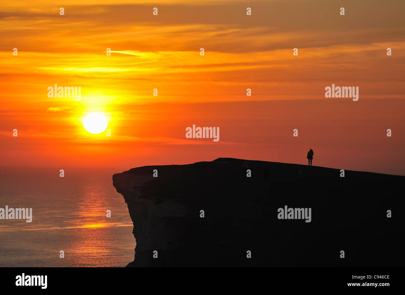 Sunset at Beachy Head, East Sussex, UK Stock Photo - Alamy