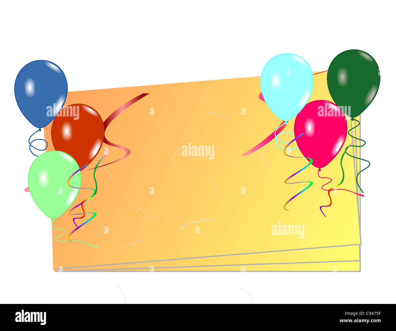 Beautiful celebration card with balloons. Vector Stock Photo - Alamy