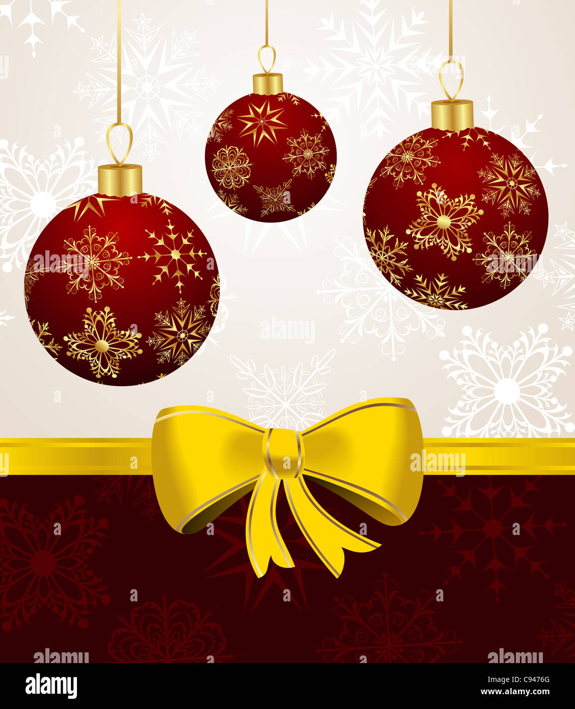Illustration Christmas card or background with set balls - vector Stock ...