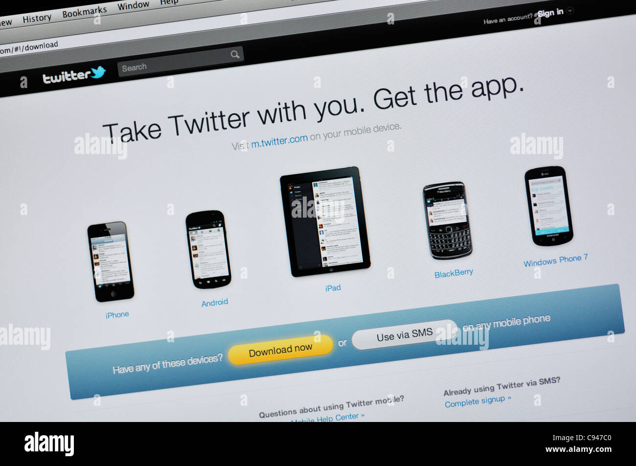 Twitter app website Stock Photo - Alamy
