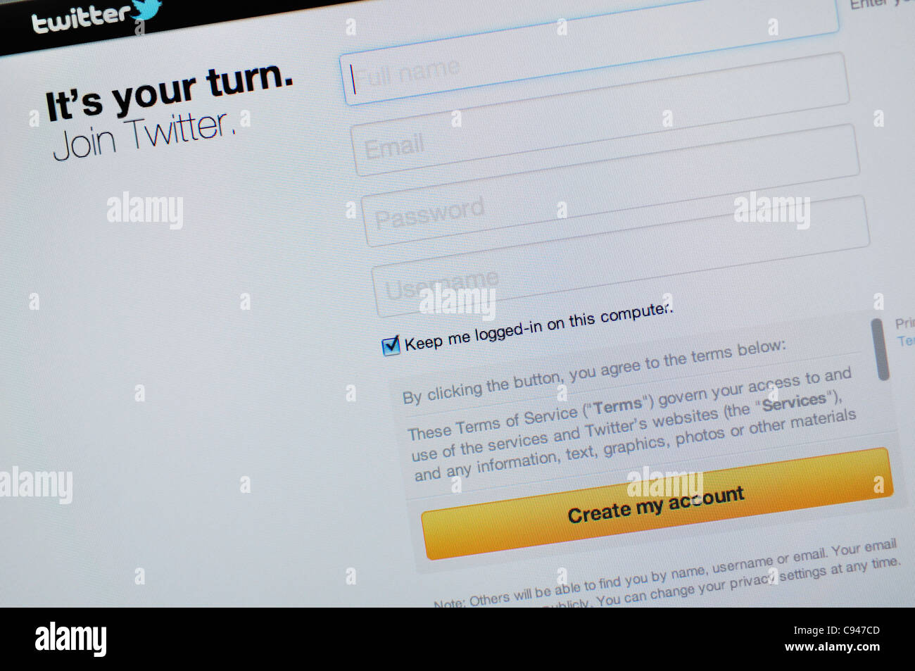 Twitter screen shot hi-res stock photography and images - Alamy