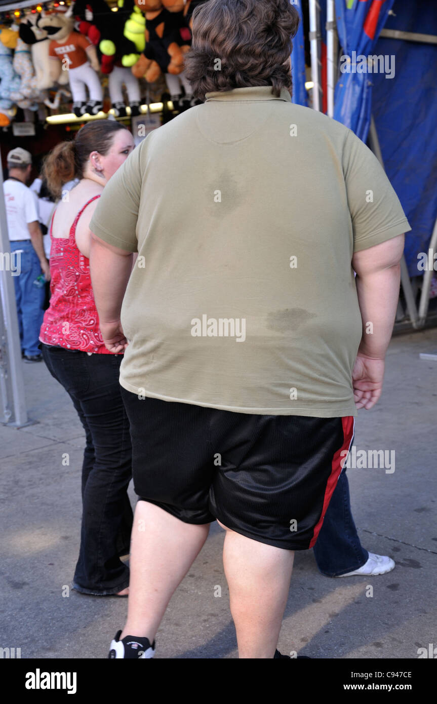 Obese man back view hi-res stock photography and images - Alamy