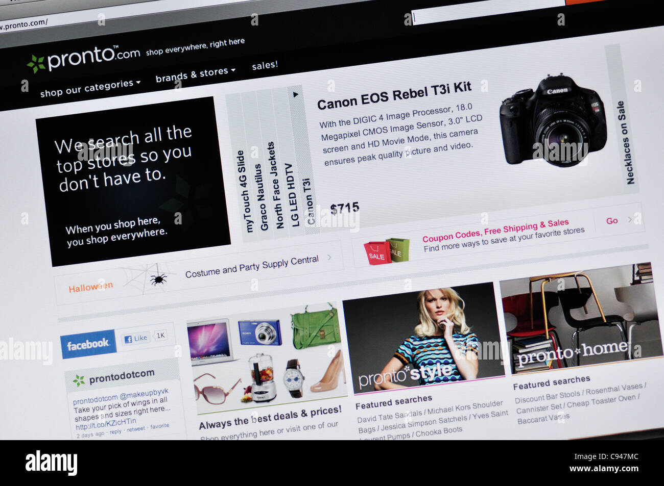 Pronto.com online shopping and price comparison website Stock Photo - Alamy