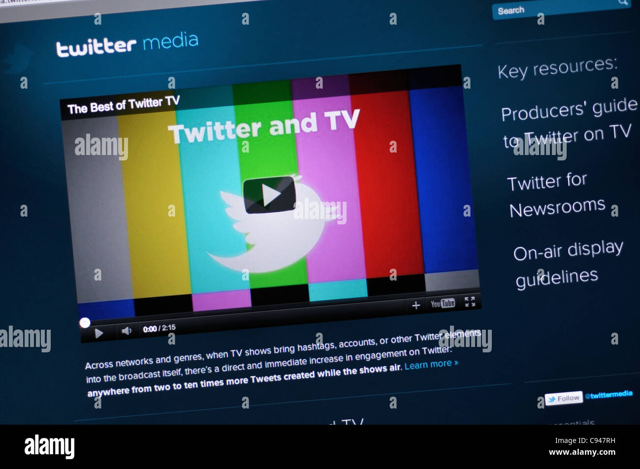 Twitter and TV website Stock Photo - Alamy