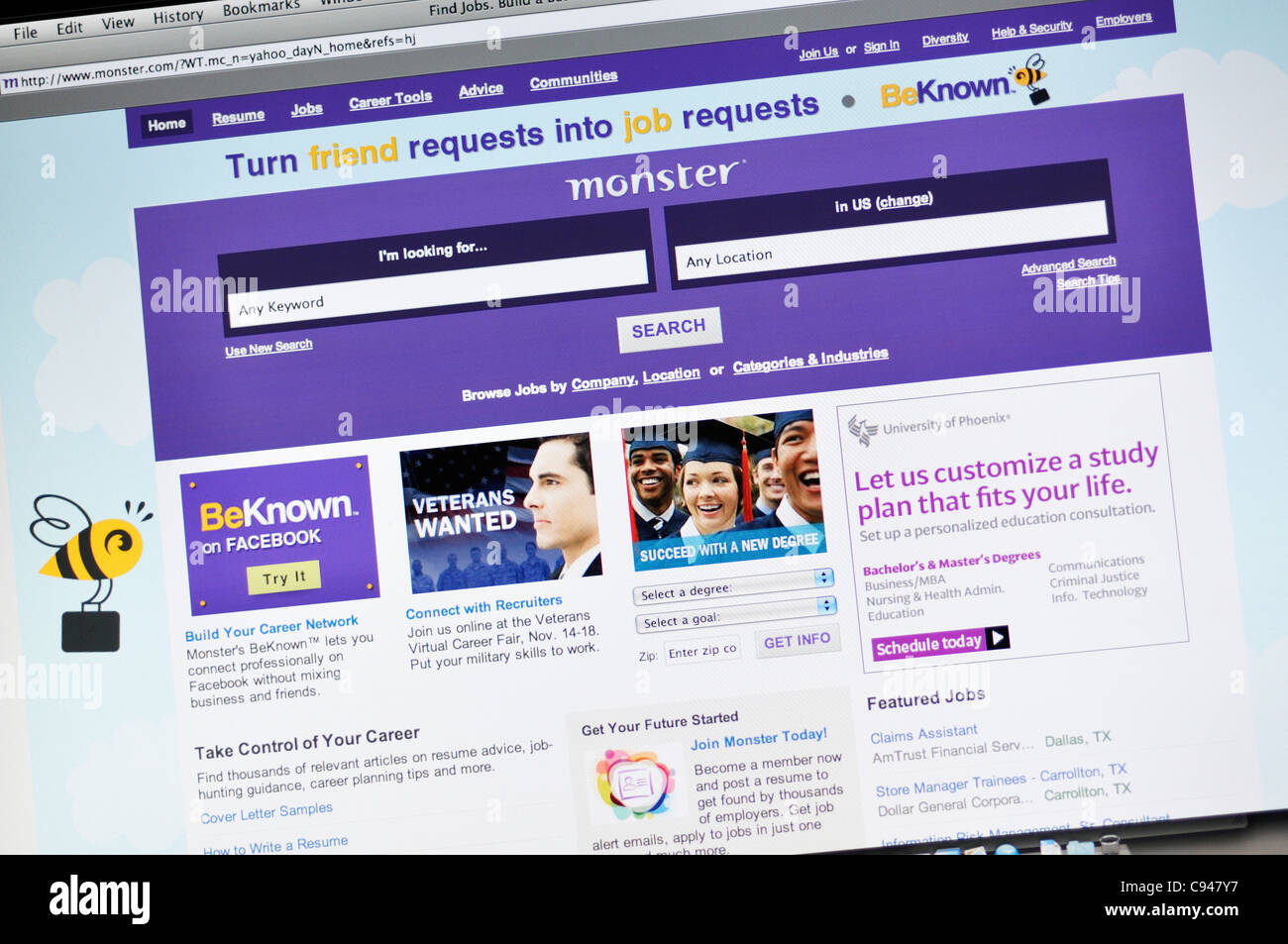 Monster job search hi-res stock photography and images - Alamy