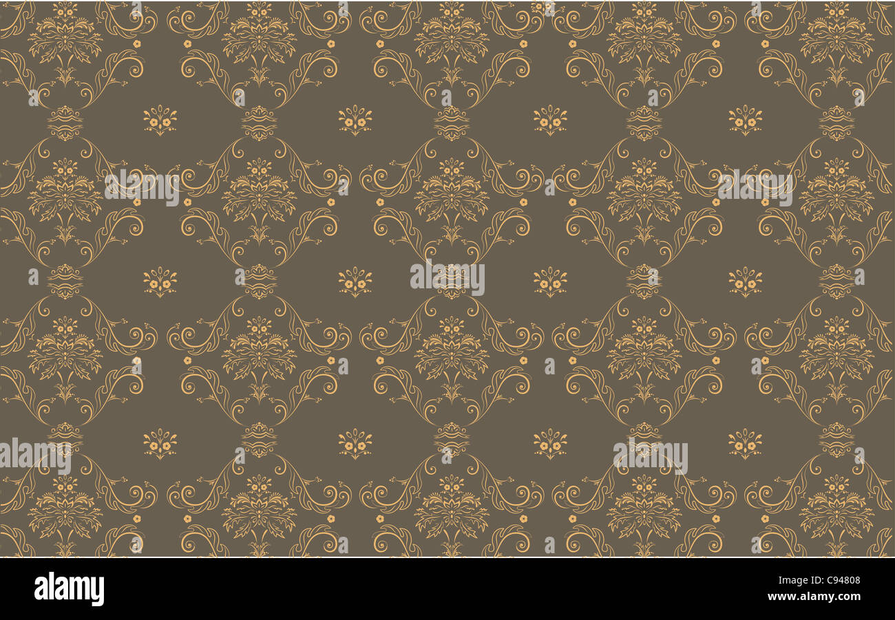 illustration of elegant Victorian retro motif wallpaper Pattern Stock ...