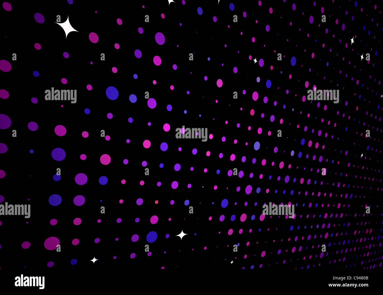illustration of disco lights dots pattern on black background Stock ...