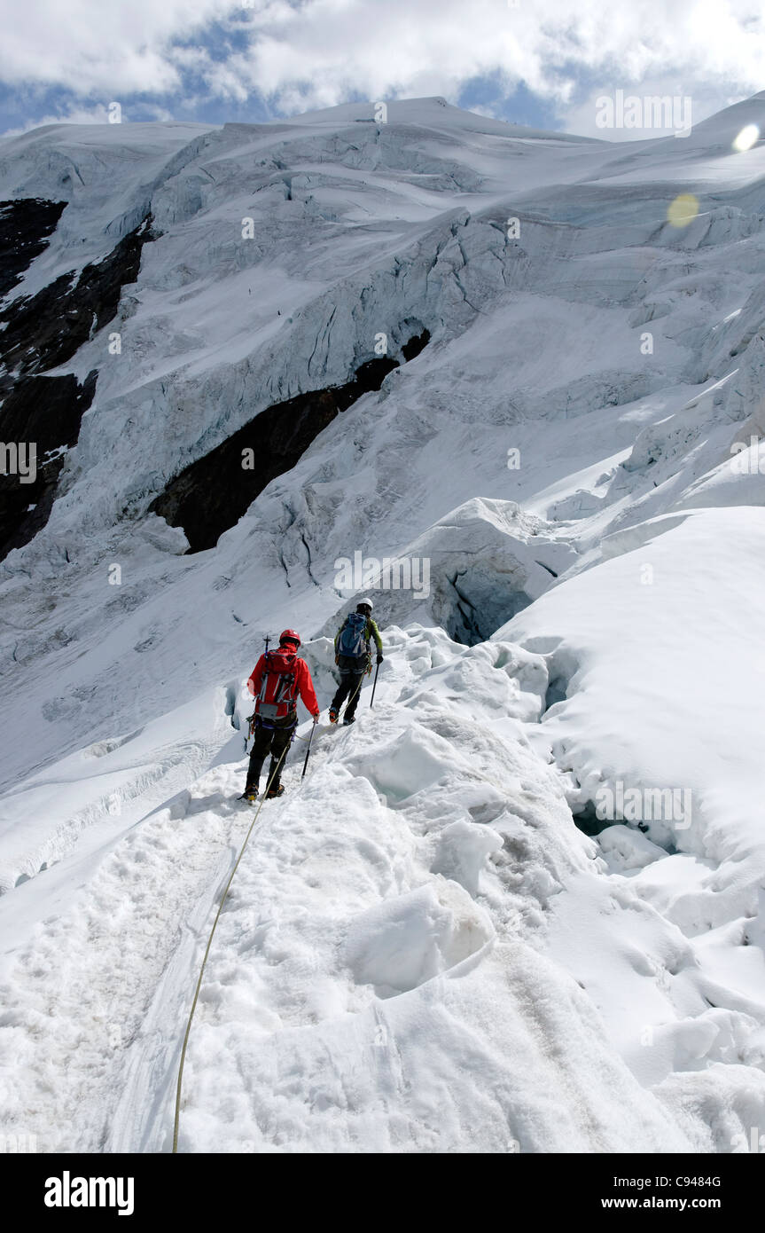 Travelling through dangerous mountain terrain hi-res stock photography ...