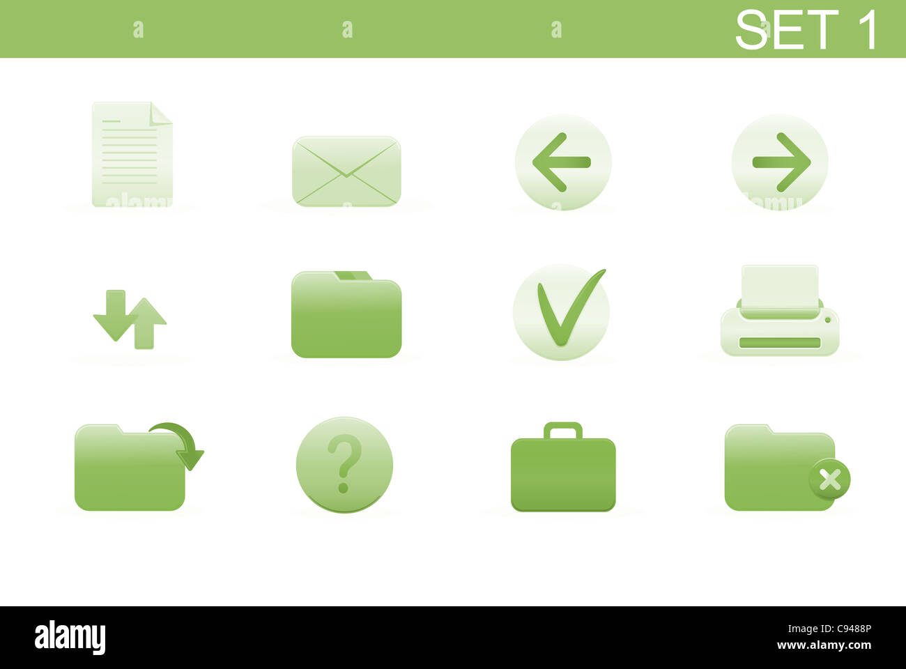 set of elegant simple icons for common computer functions. Set-1 Stock ...