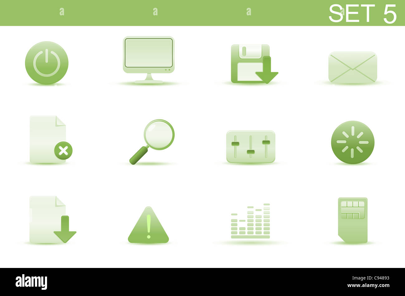 set of elegant simple icons for common computer and media devices ...