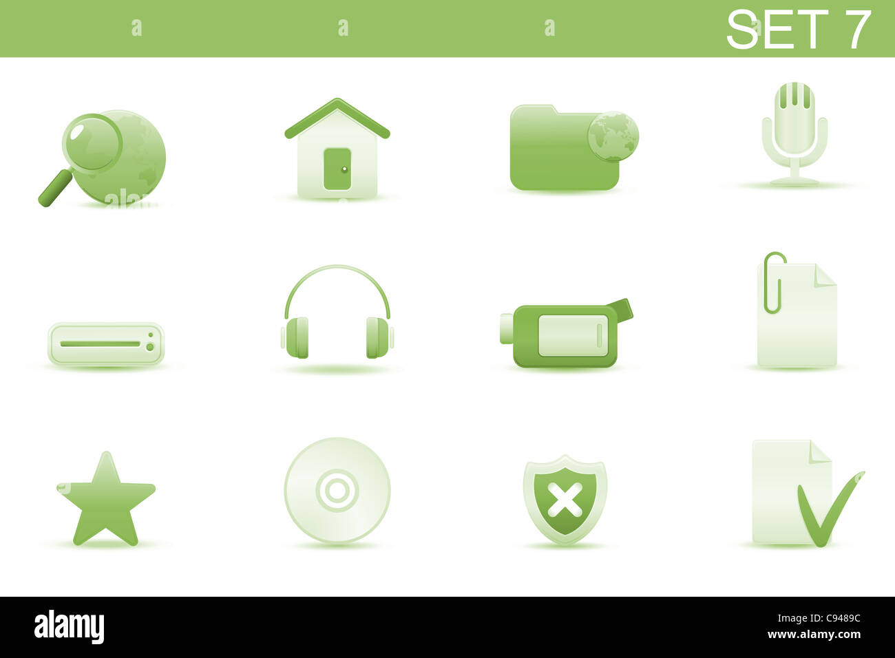 set of elegant simple icons for common computer and media devices ...