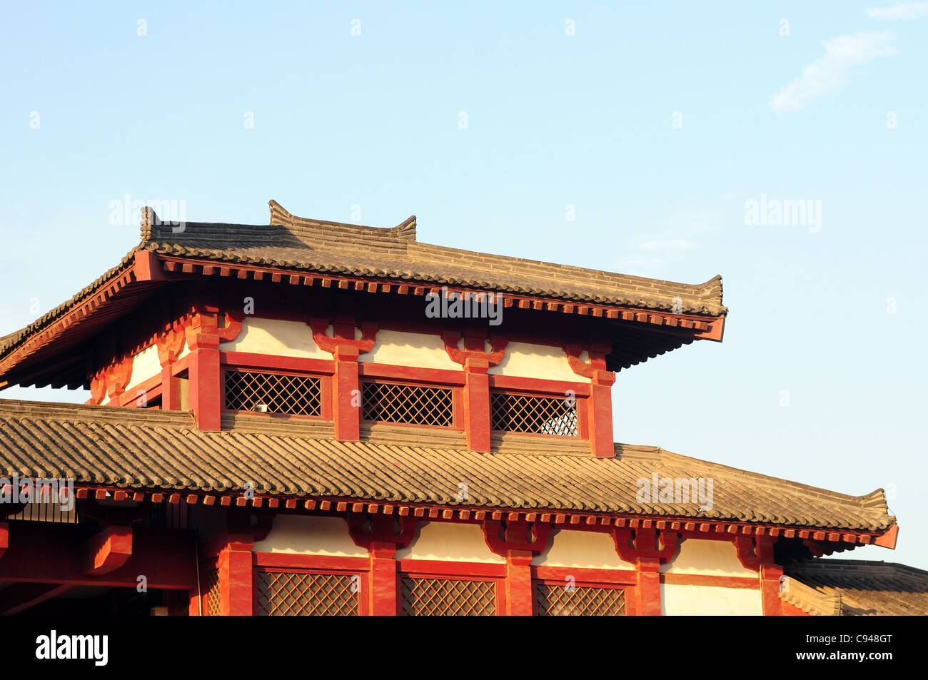 Typical Chinese ancient building against blue sky Stock Photo - Alamy