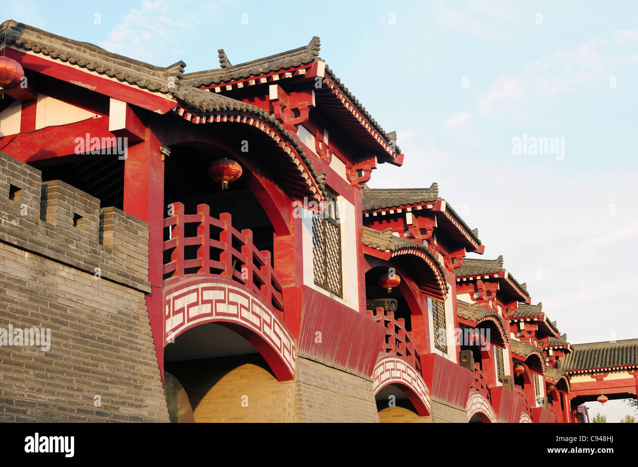 Typical Chinese ancient buildings in Xian China Stock Photo - Alamy