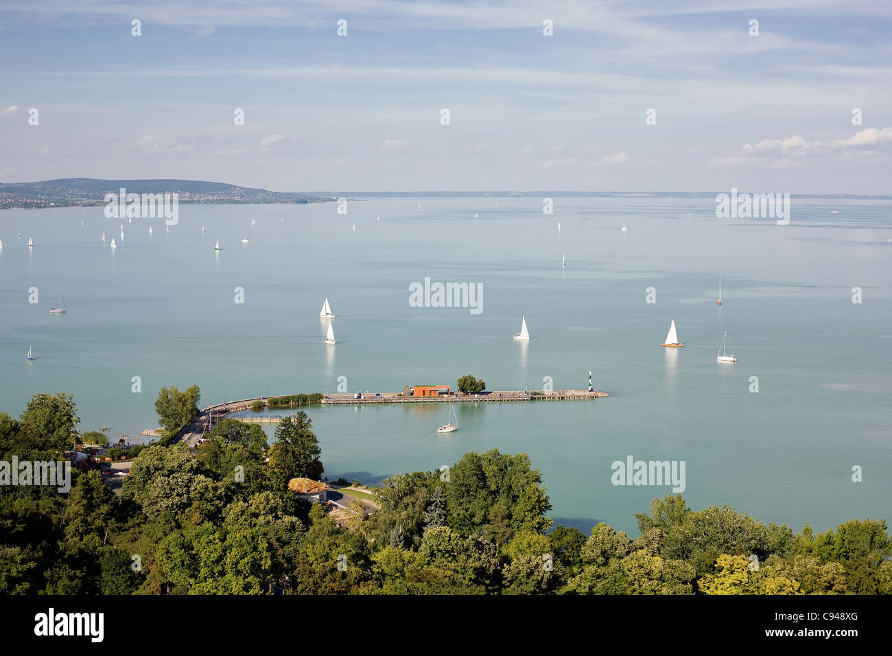 Beautiful view of lake Balaton from Tihany peninsula Stock Photo - Alamy