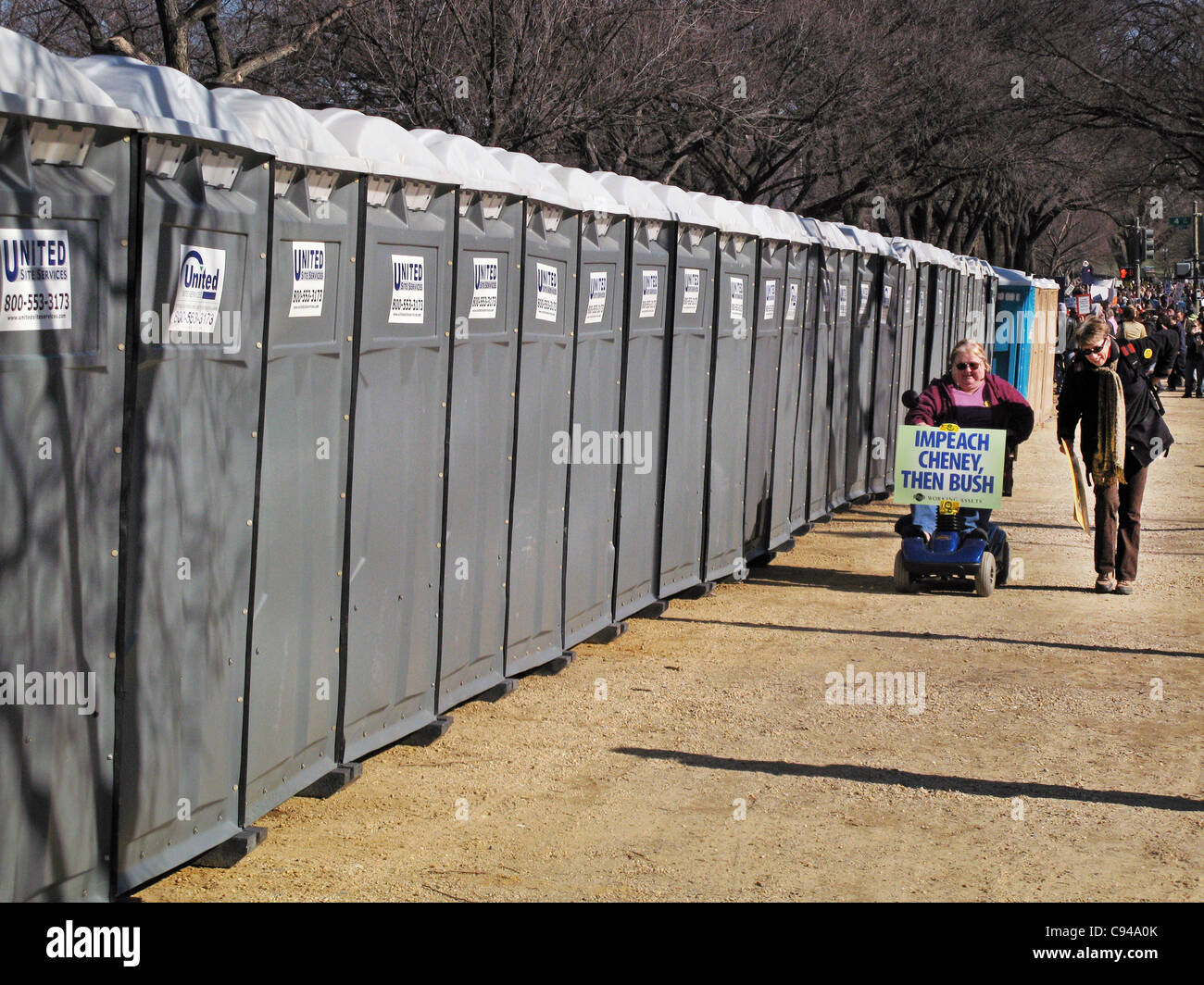 Middle age old senior citizens signs crowd crowded mall hi-res stock ...