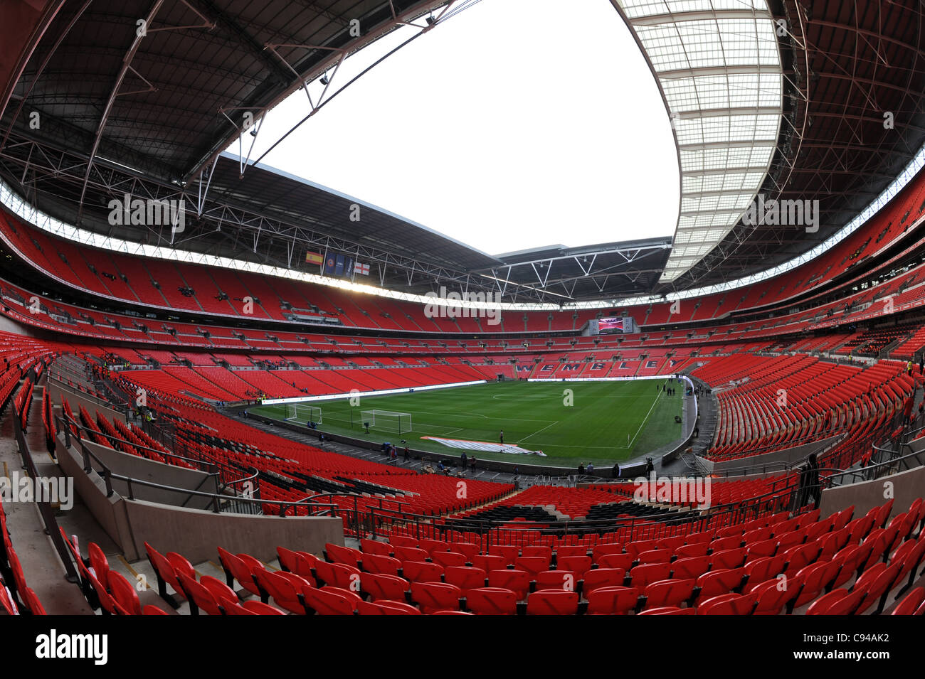 View inside Wembley Stadium, London, England. The English national ...
