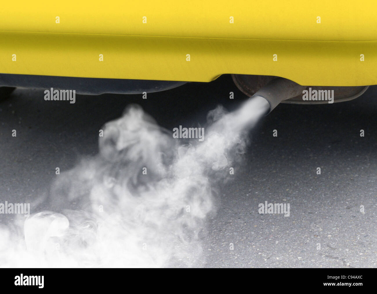 pollution of environment by combustible gas of a car Stock Photo - Alamy