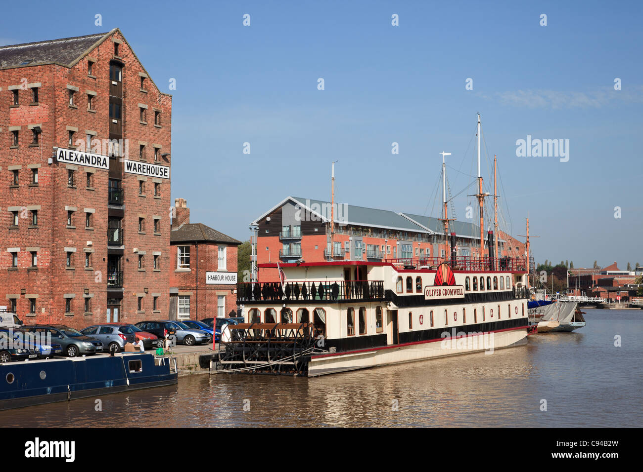 The Oliver Cromwell paddle wheeler floating restaurant moored on ...