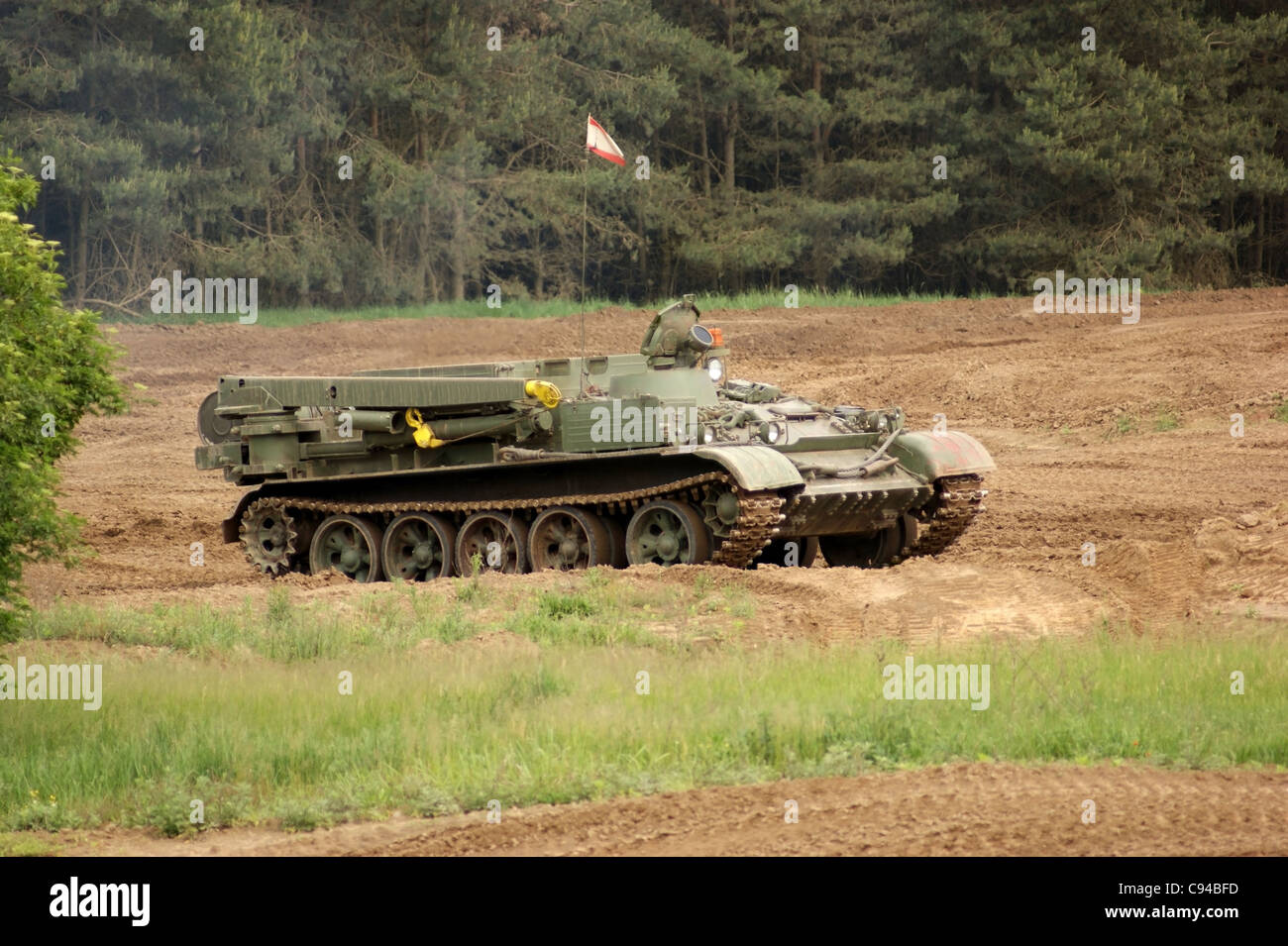 old tank of the "Nationale Volksarmee" in Germany, now used for a ...