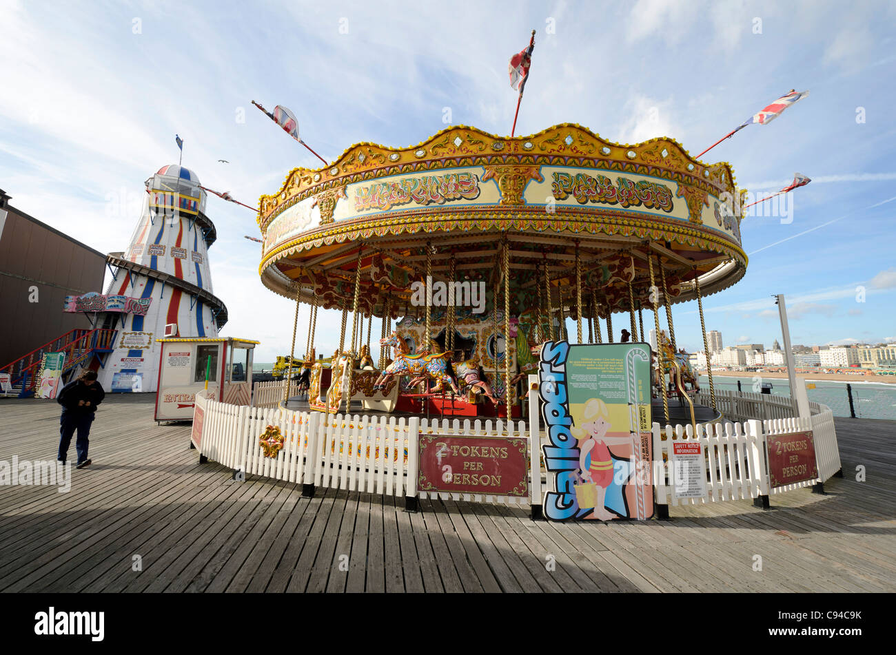 Merry-go-round on Brighton Pier Stock Photo - Alamy