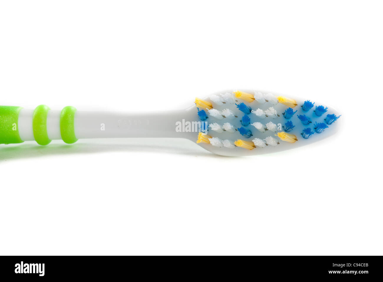 One Green Toothbrush on White Isolated Background Stock Photo - Alamy