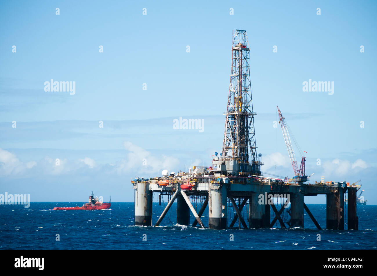 offshore oil drilling rig at Campos Basin, Rio de Janeiro state, Brazil ...